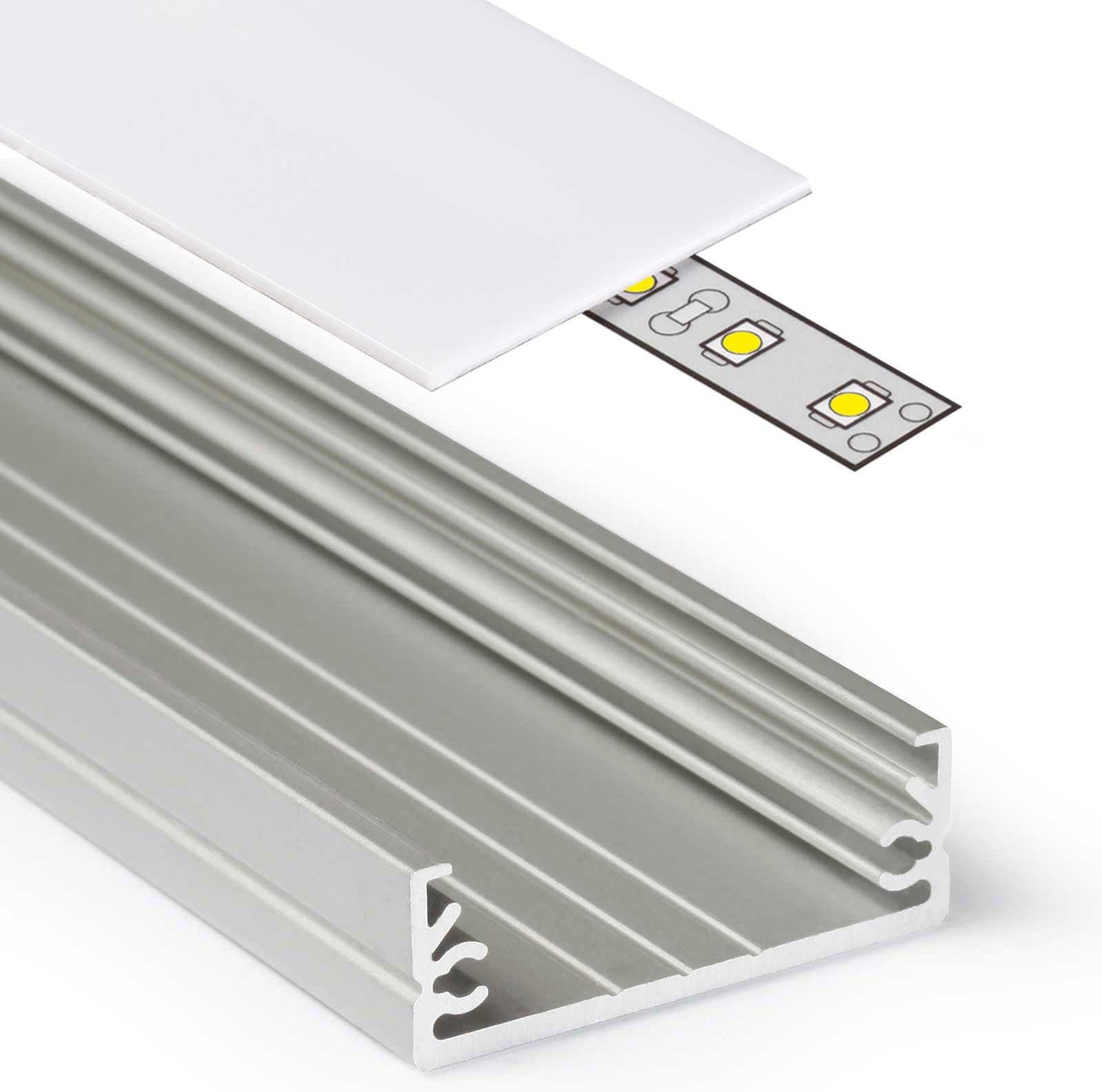 Alupona LED Aluprofil DURA 2 Meter Aluminium Profil Leiste eloxiert | z ...