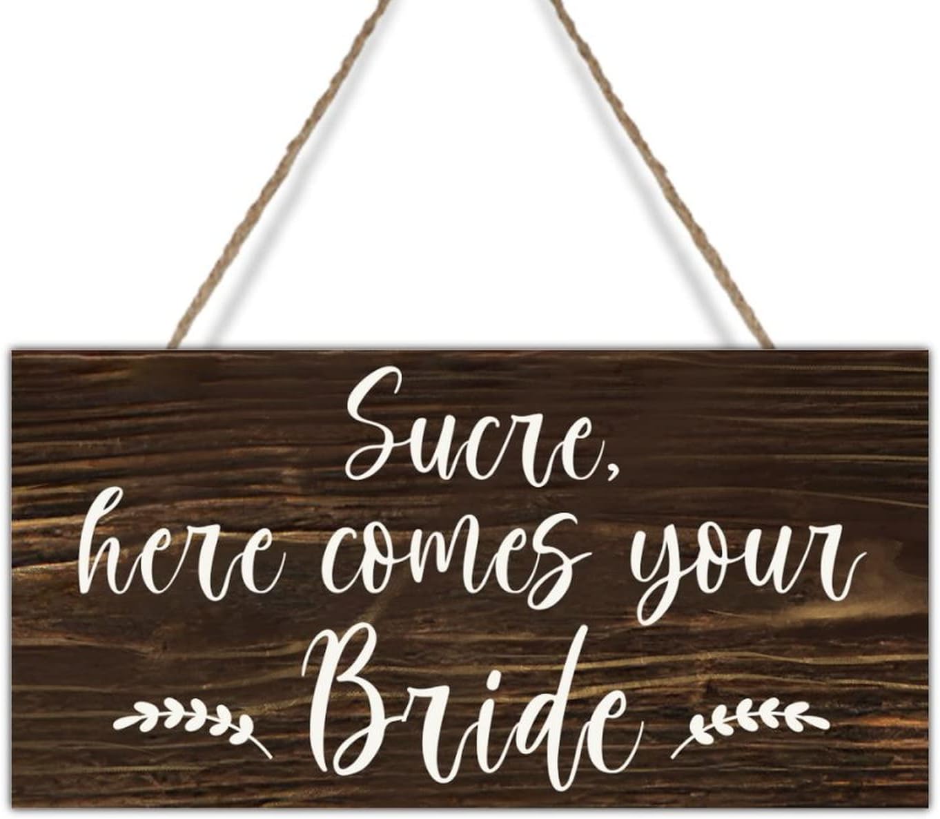 Amazon.com: Sure Here Comes Your Bride Rustic Sign Wood Wedding Sign ...
