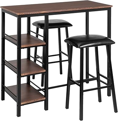 Amazon.com - HOOBRO Bar Table Set, Pub Tables Bar Height with Stools ...