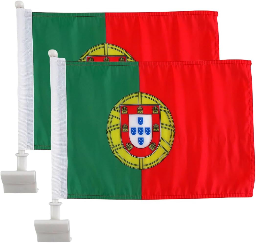 Amazon.com : 2 Pack Car Flags,Car Flag Portugal Flag Outdoor with ...