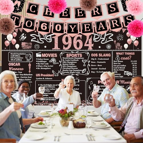 Snapklik.com : 60th Birthday Decorations For Women,16PCS Back In 1964 ...
