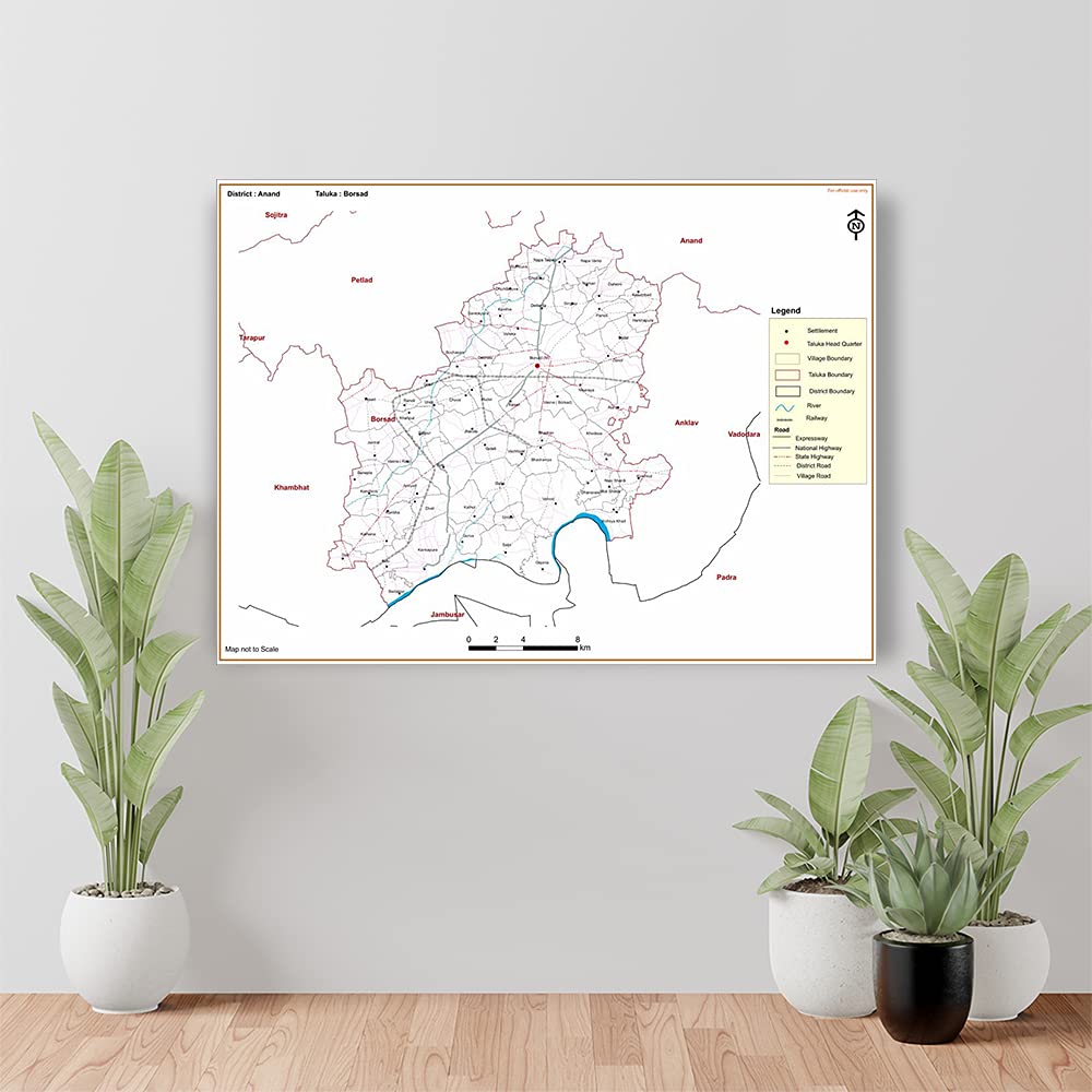 wallpics® Anand DISTRICT Borsad TALUKA Map Waterproof Vinyl Sticker ...