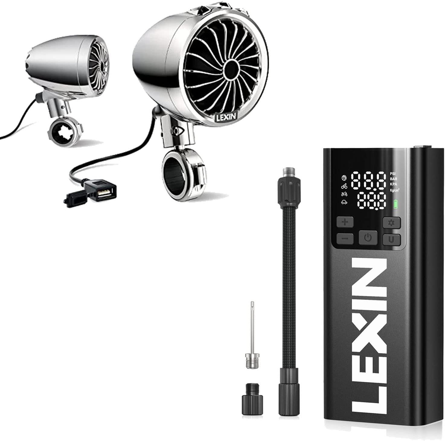 Amazon.com: LEXIN Q3 Motorcycle Speakers Bluetooth Waterproof, Bundle ...