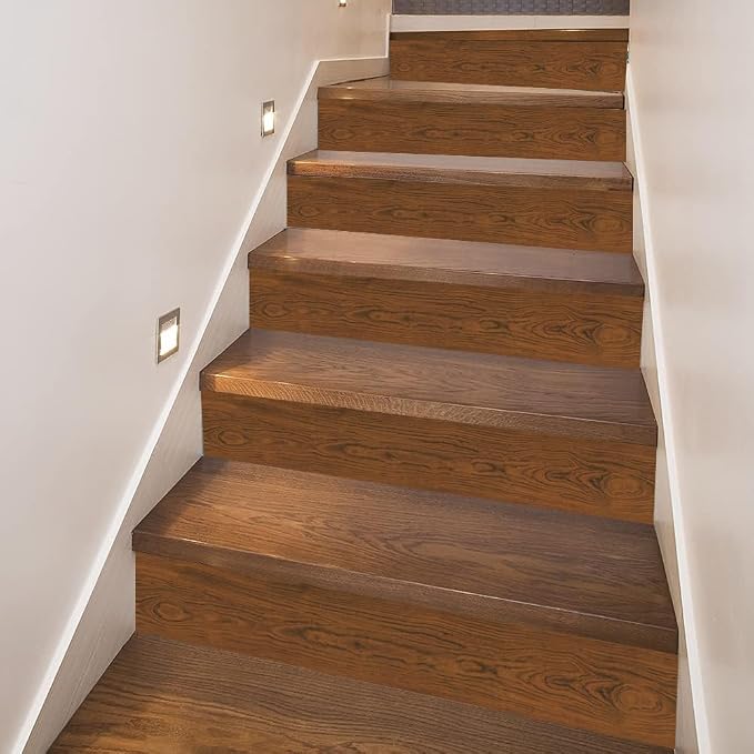 Amazon.com: artfanke 13Pcs Vintage Wood Grain Stair Stickers Peel and ...