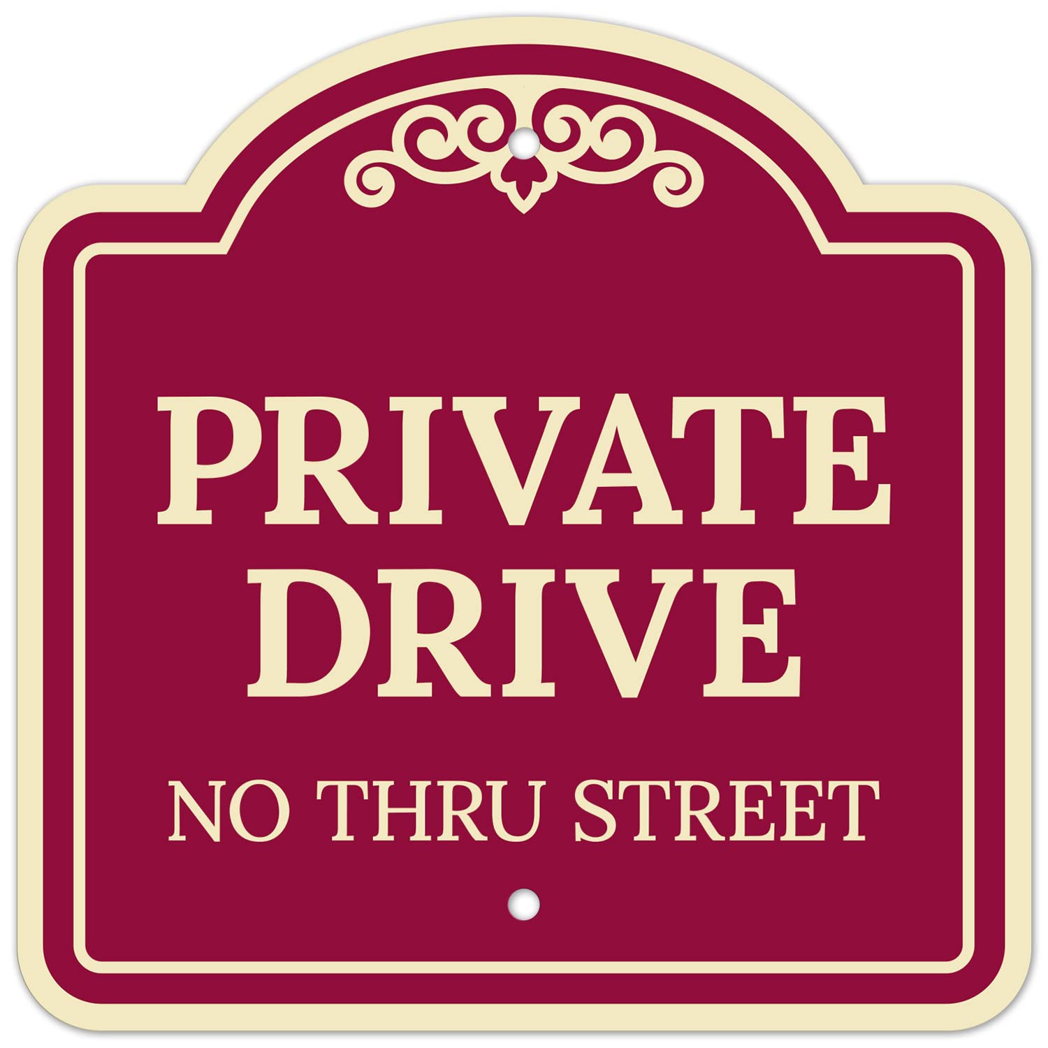 Amazon.com: Private Drive No Thru Street Décor Sign, Burgundy Dark ...