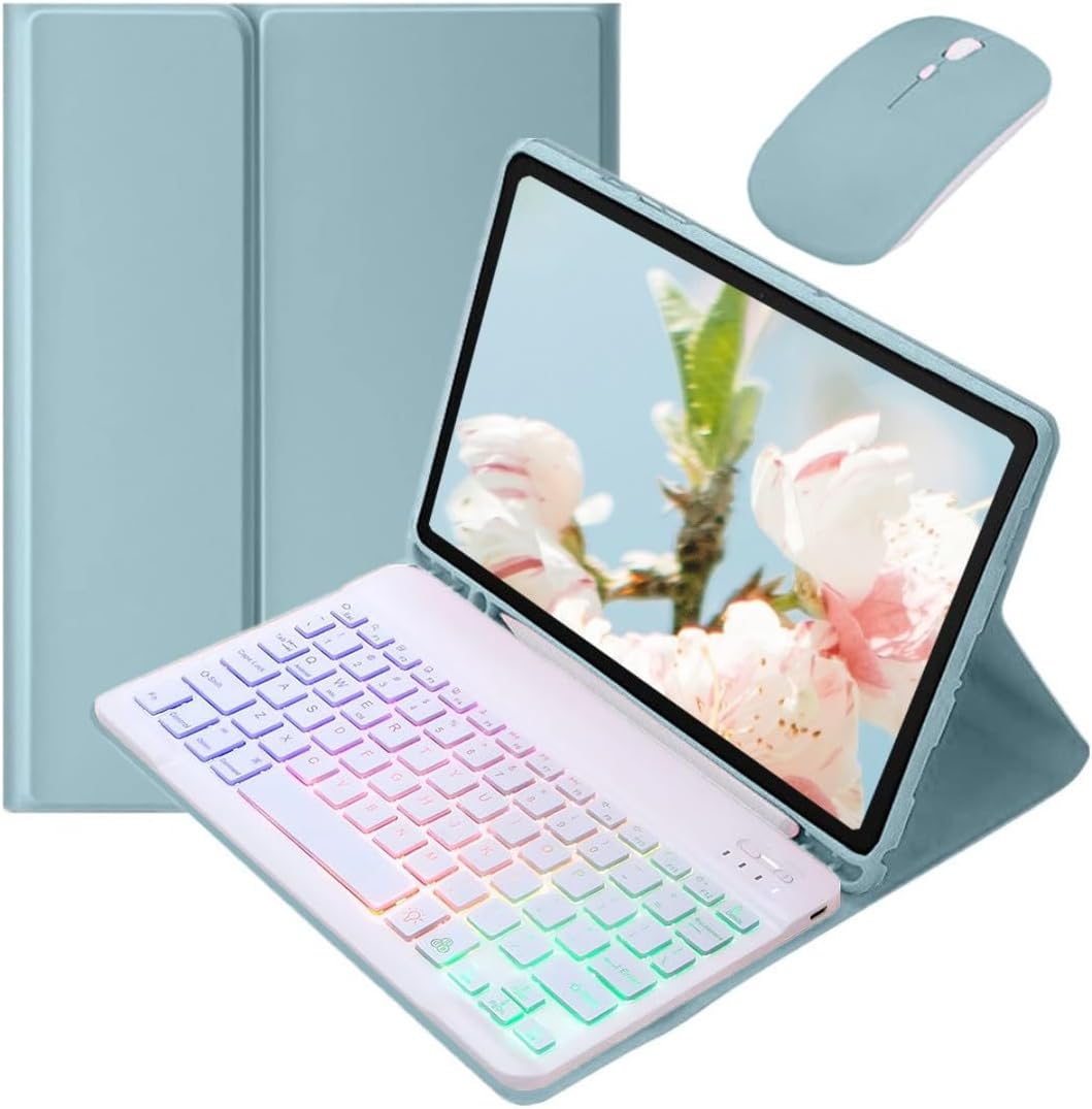 Rainbow Backlit Keyboard Case for Galaxy Tab S10 Lite/ S10 FE/ S9 FE 5G ...