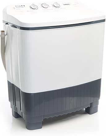 Wiltec WT-8000 2 Kammern Camping Waschmaschine 350W Waschautomat mit Schleuder 5kg Wäsche mit ...