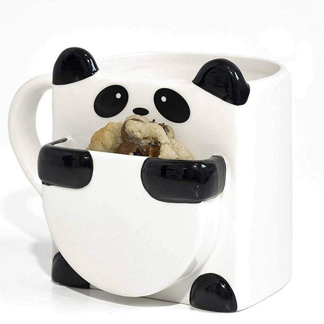 Buy BonZeal Lazy Panda Mug Biscuit Holder Mug Pocket Ceramic 3D Coffee ...