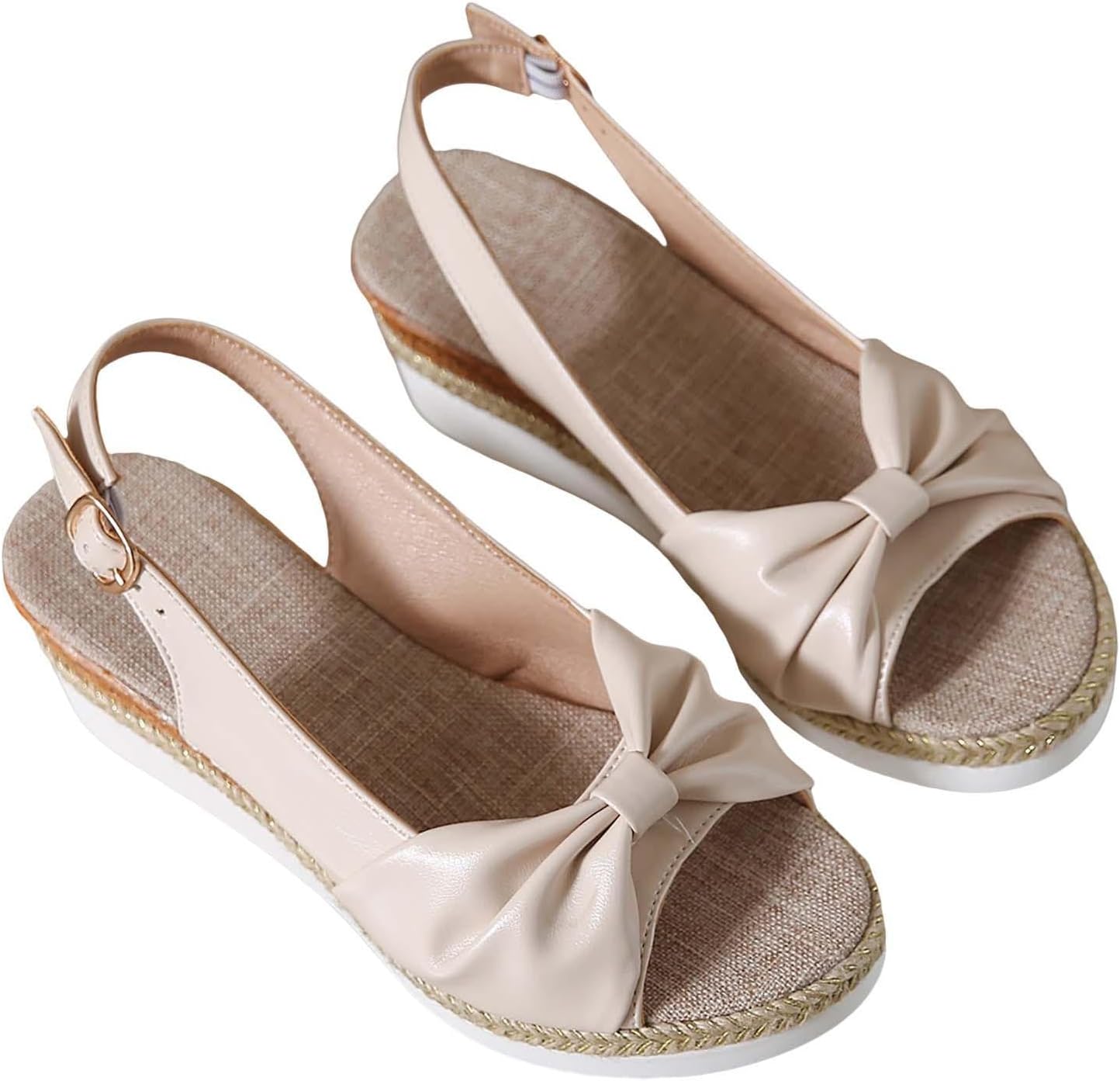 Amazon.com | Generic Women's Casual Side Buckle Slope Bottom Roman ...
