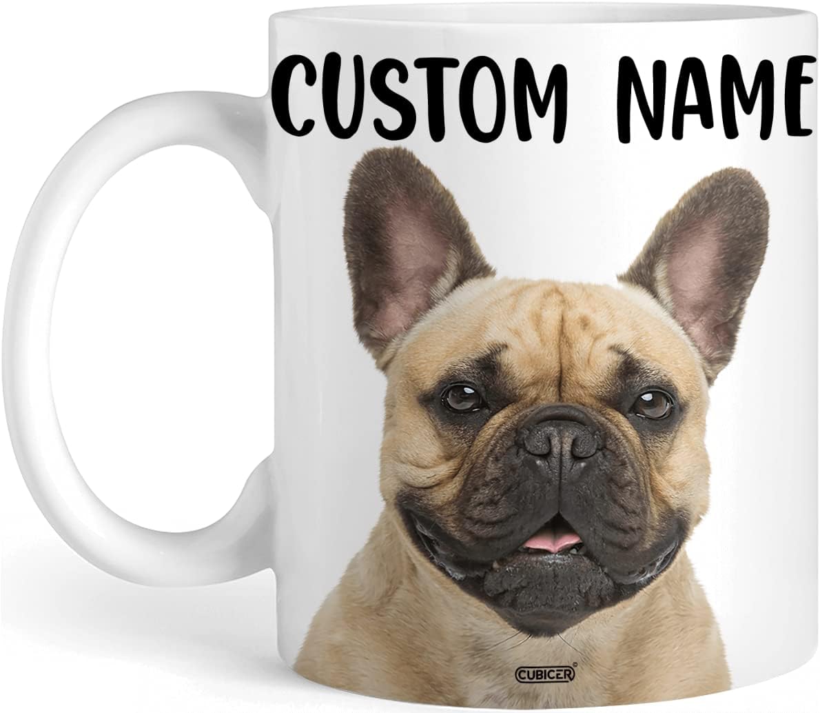 Amazon.com: CUBICER Personalized Coffee Mugs French Bulldog Customized ...