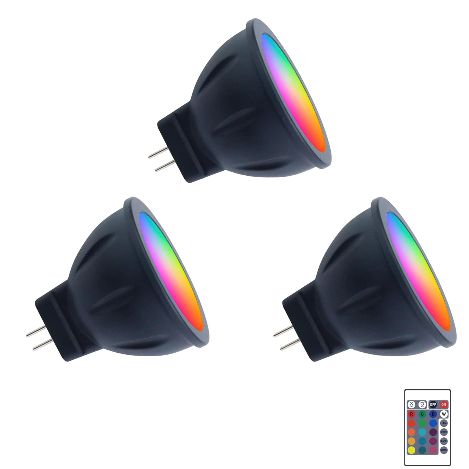 Makergroup RGB MR11 LED Bulbs Color Changing, GU4 Bi-pin Base, Warm ...