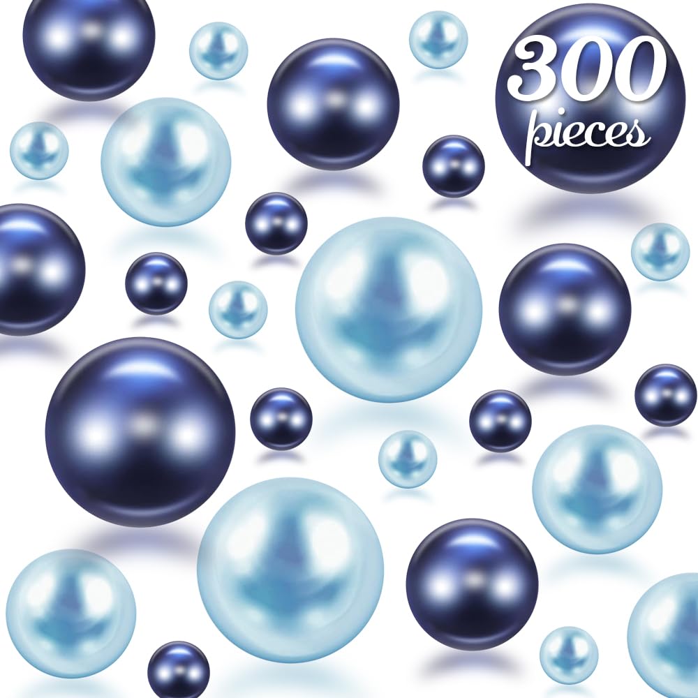 Amazon.com: Cusmation 150 Pcs Navy & Light Blue Polished Floating Beads ...