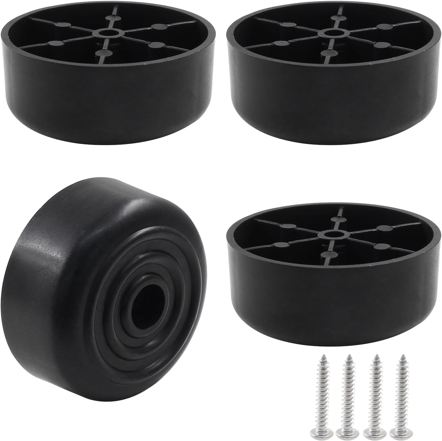 Amazon.com: HARSKIYER 7/8 Inch Plastic Furniture Legs Set of 4, Black ...