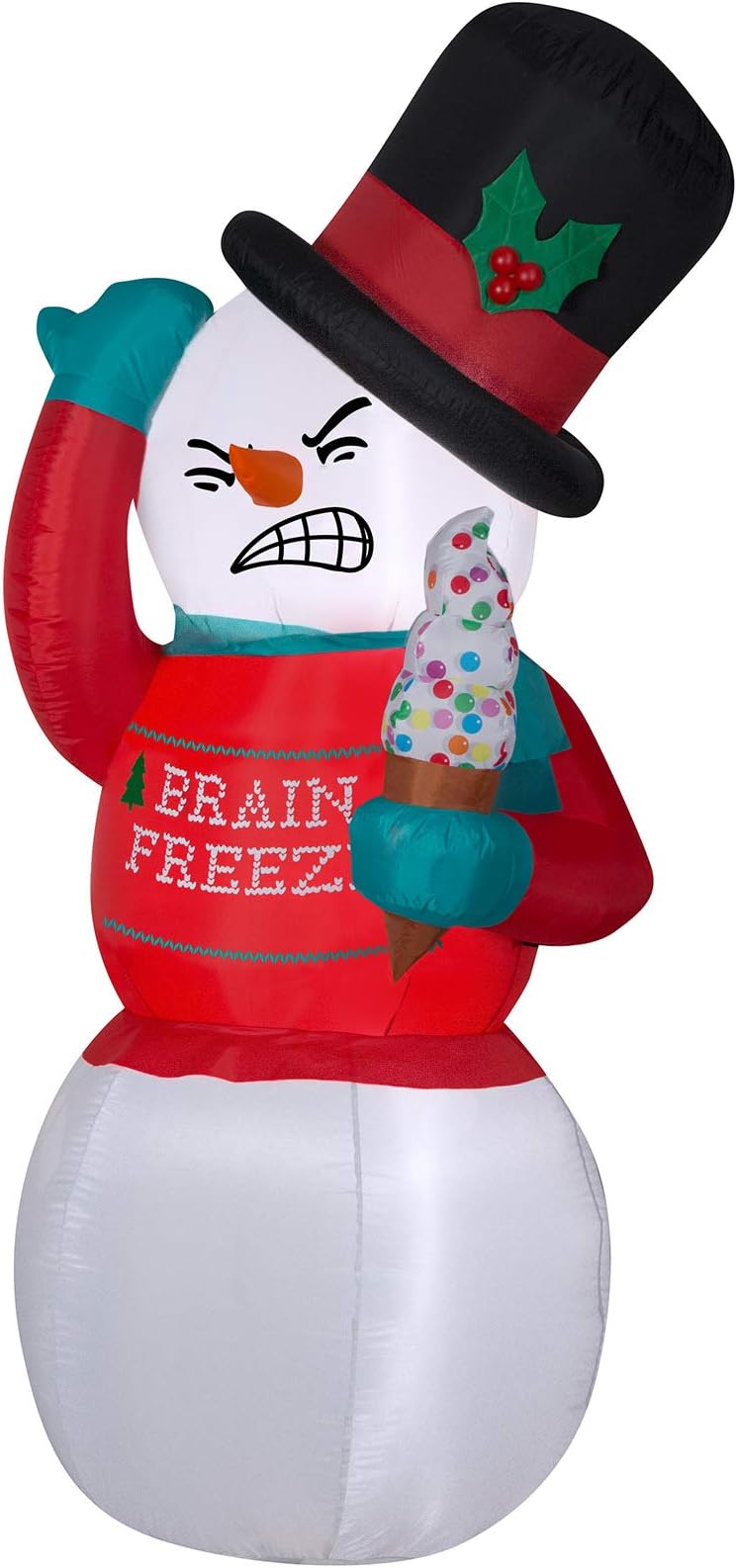Amazon.com: Gemmy 6' Animated Airblown-Shivering Snowman w/Ugly Sweater ...