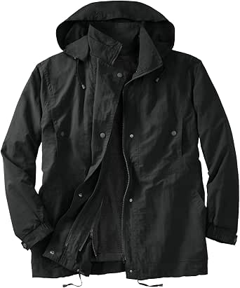 KingSize Men's Big & Tall Fleece-Lined Taslon Anorak - 5XL, Black at ...