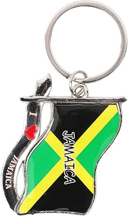 SandT Collection I Love Jamaica Souvenir Keychain - Jamaican Flag Key ...