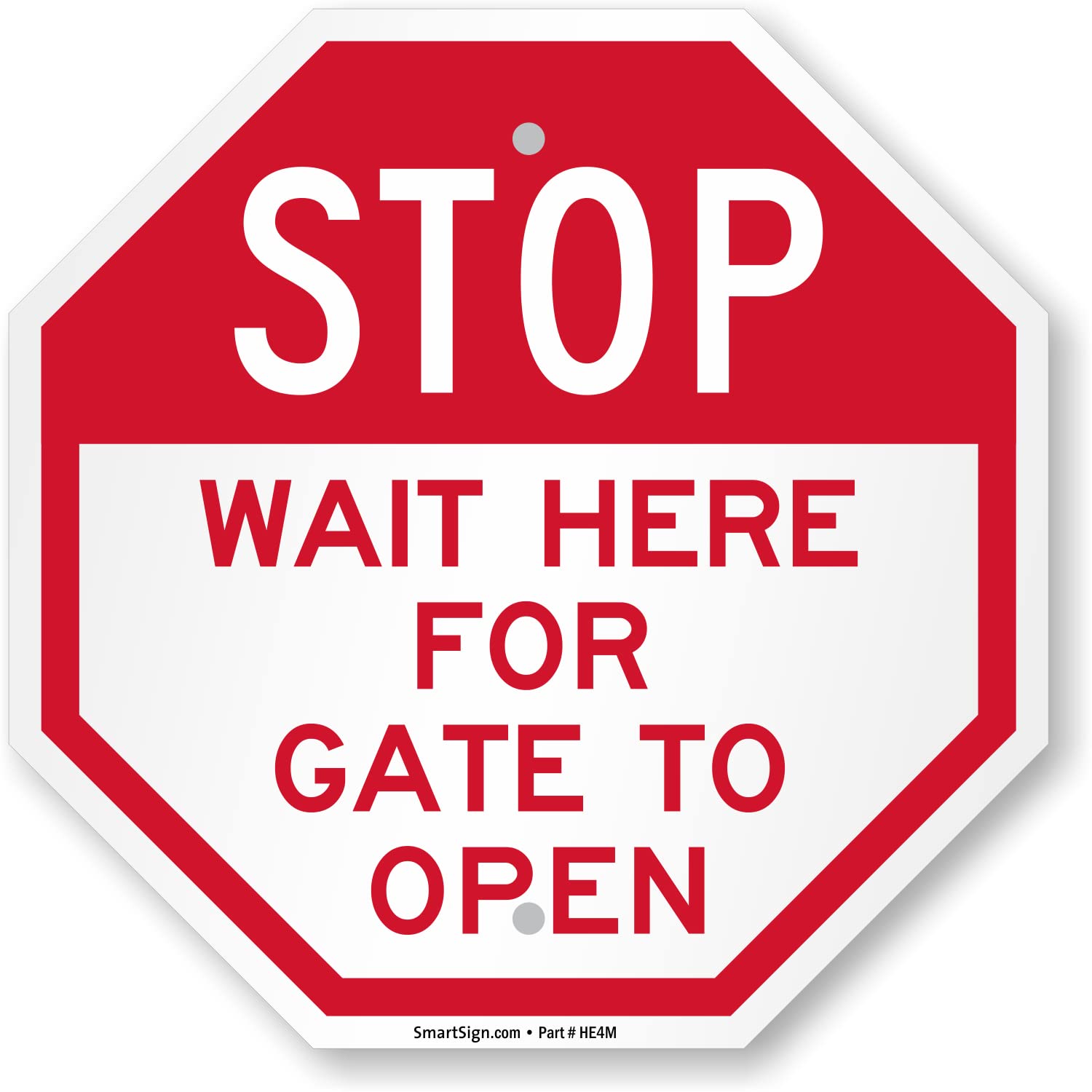 Amazon.com : SmartSign 12 x 12 inch “Stop - Wait Here For Gate To Open ...