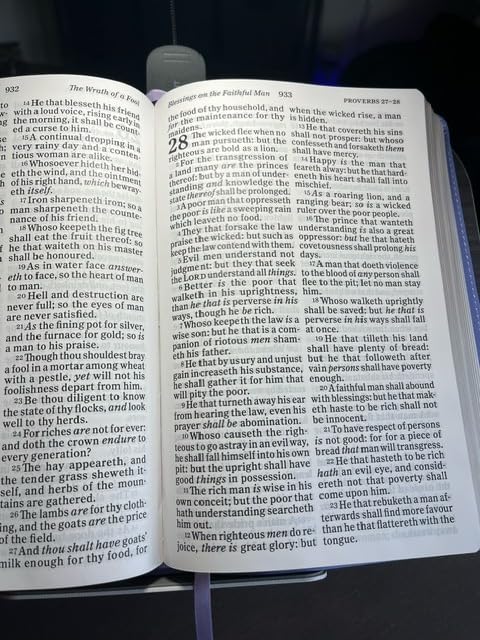 KJV Personal Size Giant Print Bible, Lavender LeatherTouch, Red Letter ...