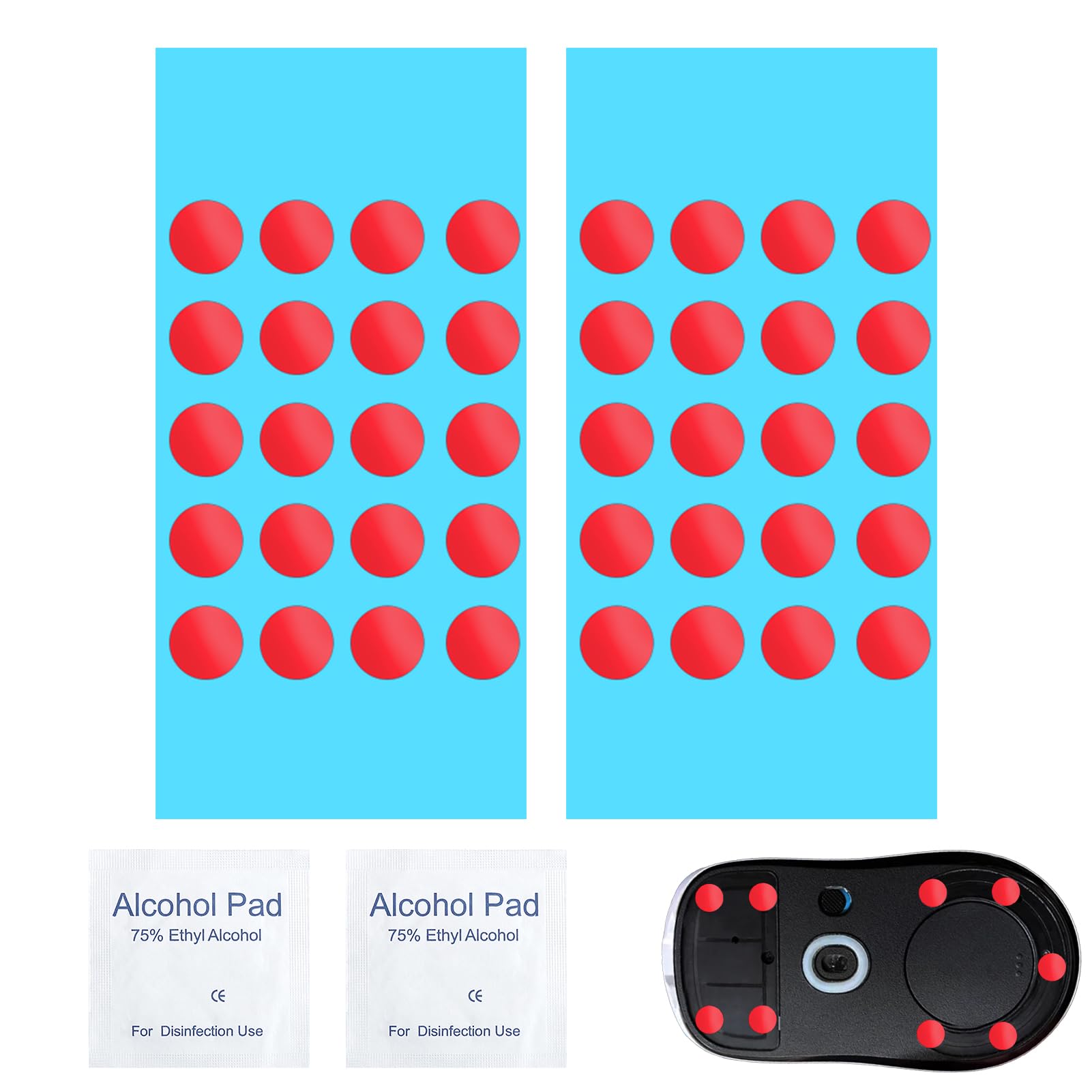 brileze 40 Pcs Mouse Feet Skates Round Pads Universal 6mm Smooth Mouse ...