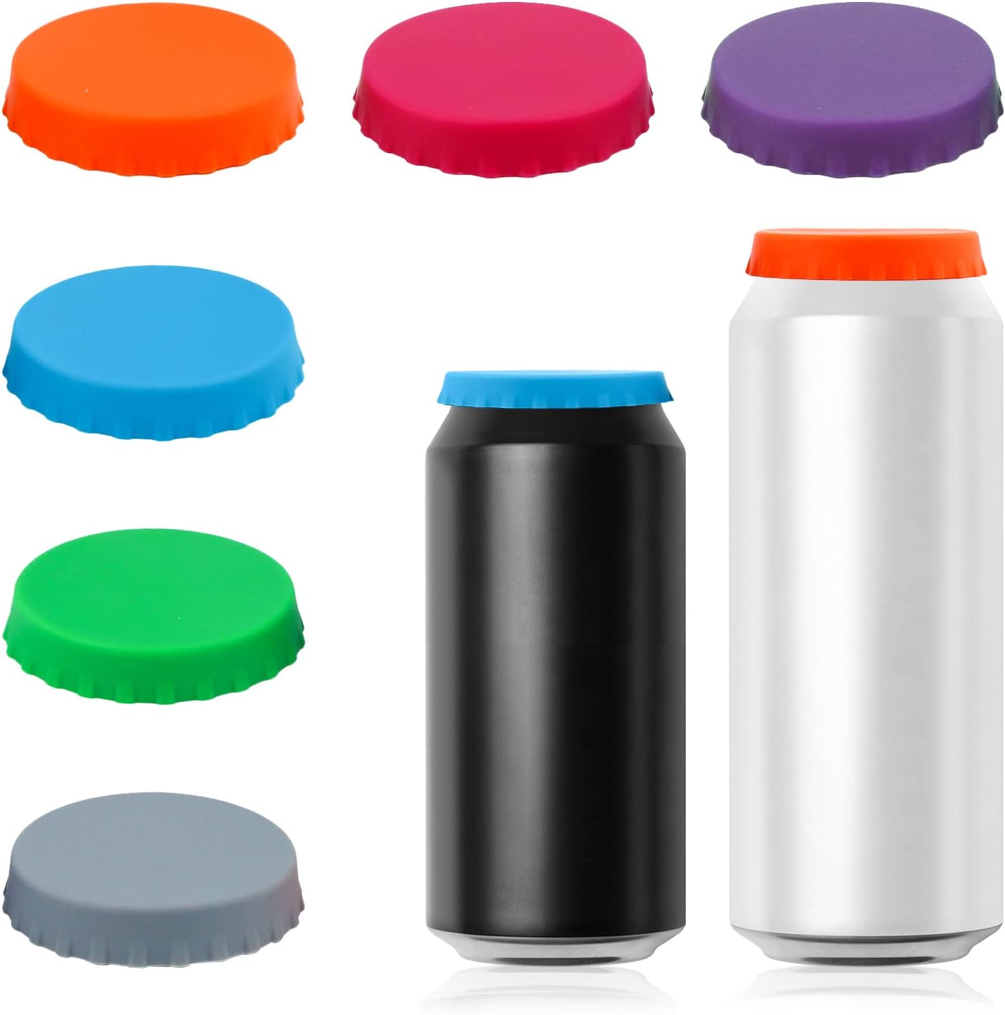Amazon.com: 6 Pack Silicone Soda Can Lids, LEEFONE Reusable Can Covers ...