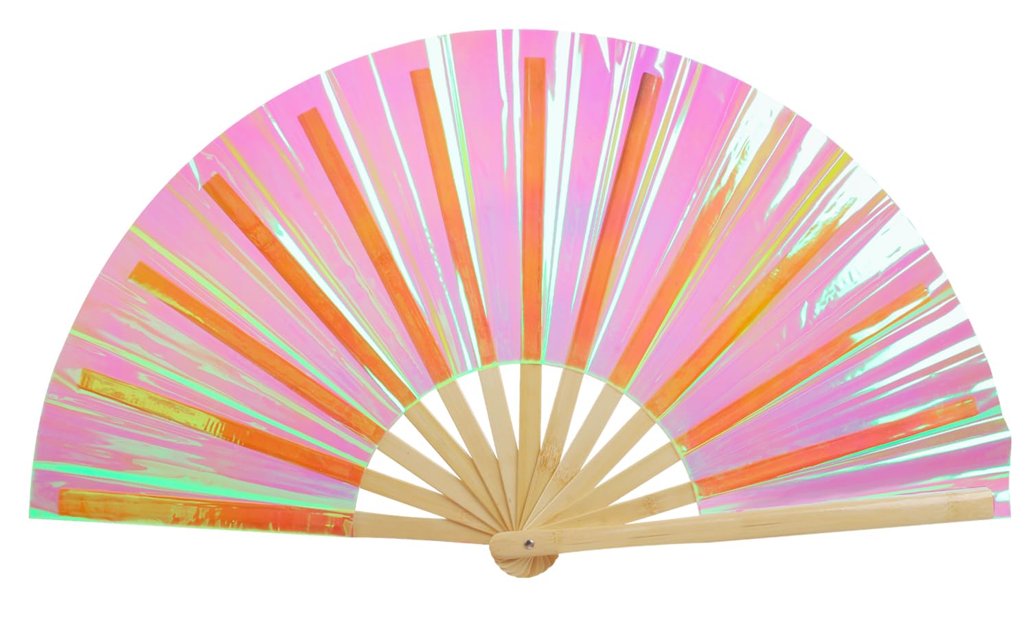 Amazon.com: Tkocisa Large Rave Hand Fan Bamboo Folding Fan with Bright ...