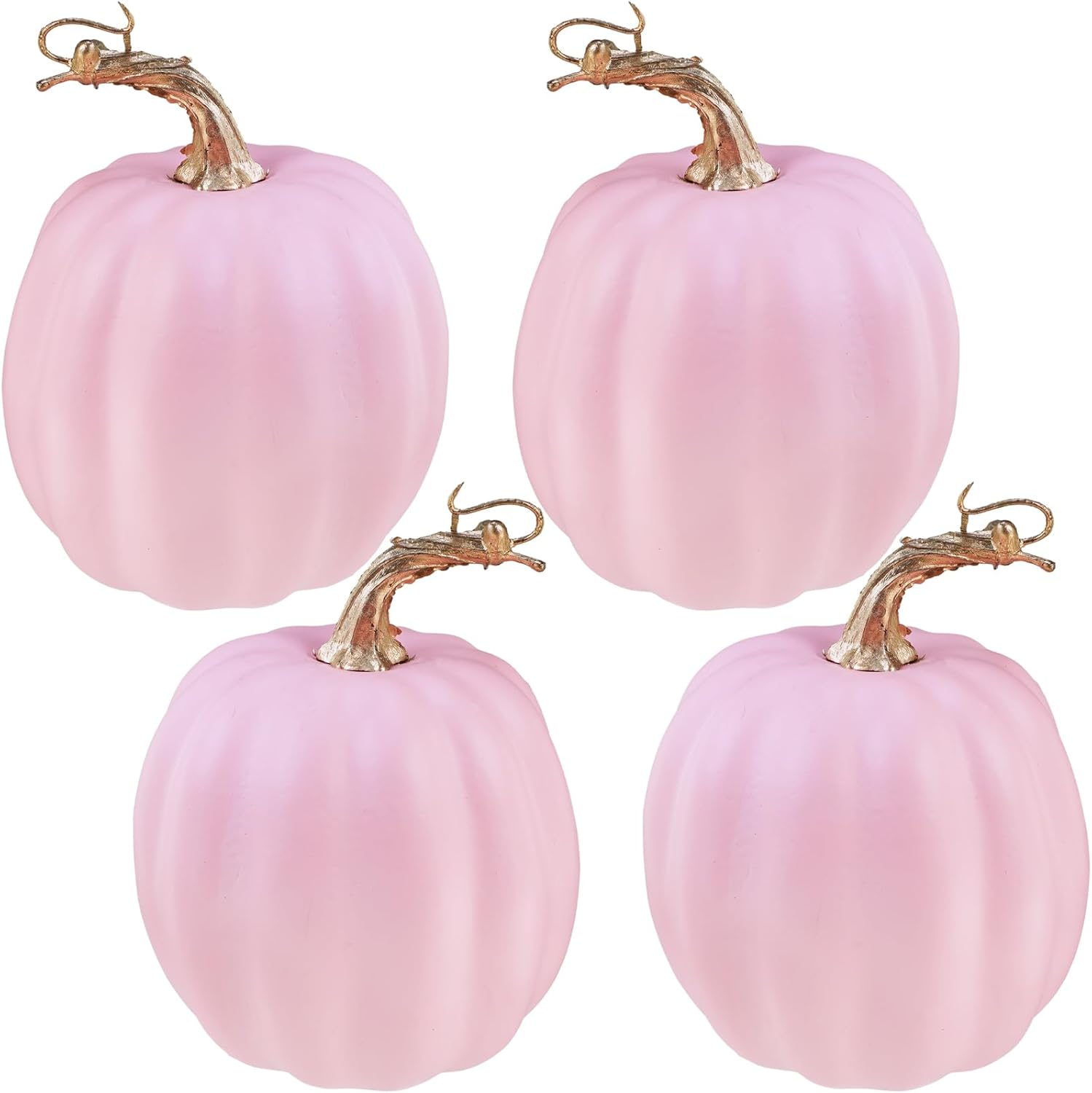 Amazon.com: Winlyn 6.7" Pink Artificial Pumpkins 4 Pcs Harvest Lifelike ...
