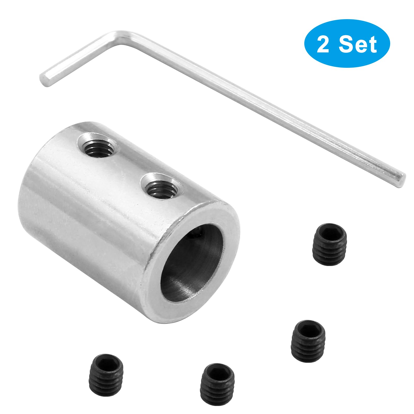 Snapklik.com : 2 Pcs Bore Rigid Coupling Set 6mm To 10mm Shaft Coupler ...