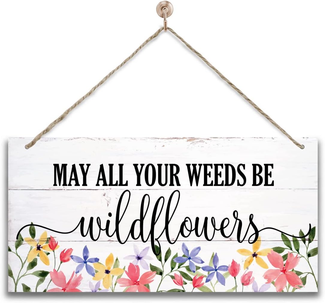 Amazon.com : New Wood Sign 10x5 Inch Door Sign Spring Sign, May All ...