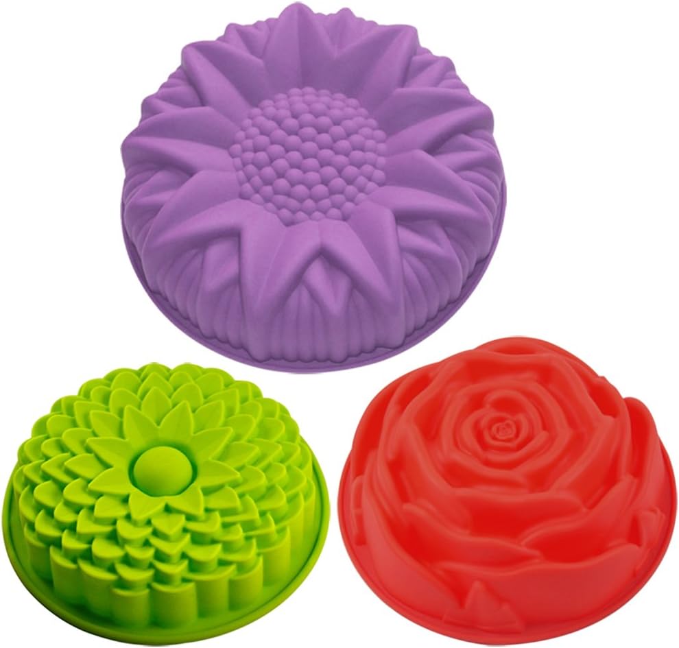 Amazon.com: Bakerpan Silicone Cake Mold for Baking, Flower Fluted Cake ...