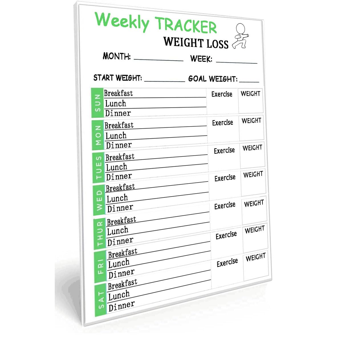 Amazon.com: 50 Pages Weekly Health Workout Tracker 8.5" x 11" Weight ...