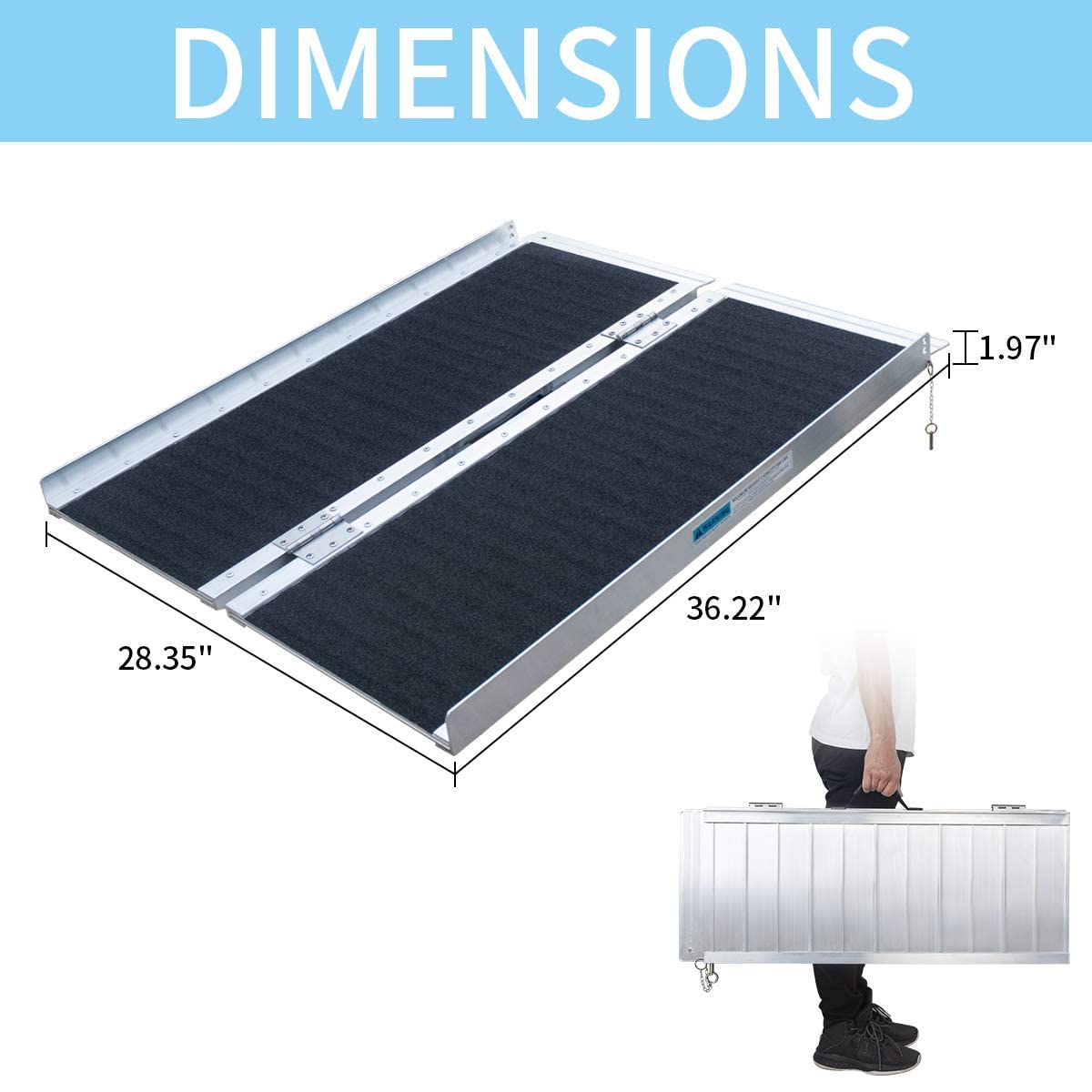 Snapklik.com : Non-Skid Wheelchair Ramp Traction Folding Aluminum ...