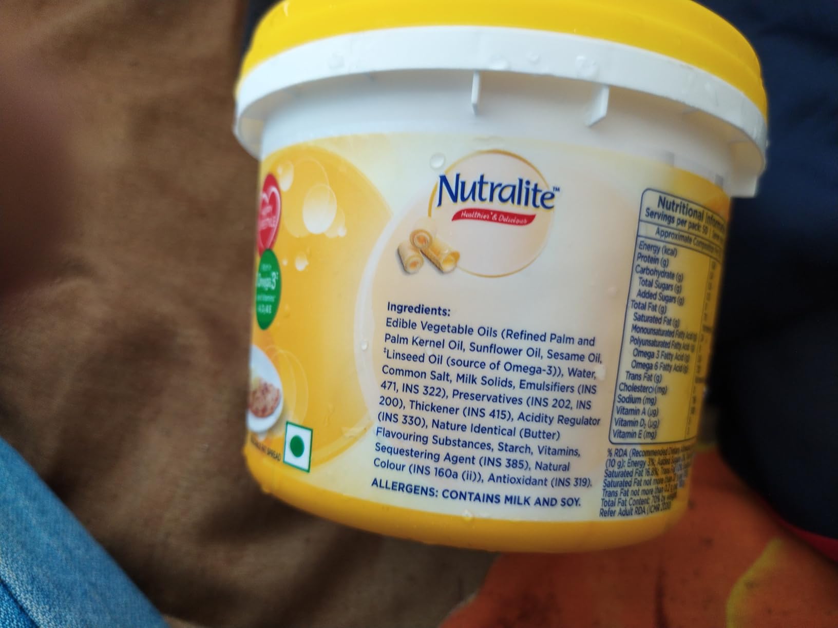 Nutralite Premium Fat Spread Tub (500g) | Enriched with Vitamins and ...