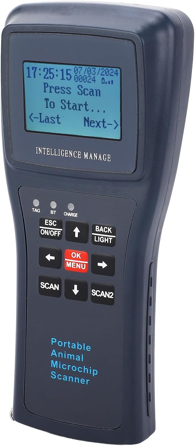 Amazon.com : LUCKDANO Pet Microchip Scanner Rechargeable Animal Chip ID ...