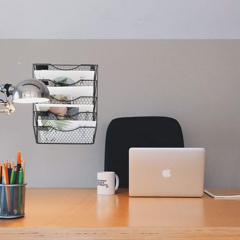 Snapklik.com : Mail Organizer Wall Mount, 5 Tier Metal Chicken Wire ...