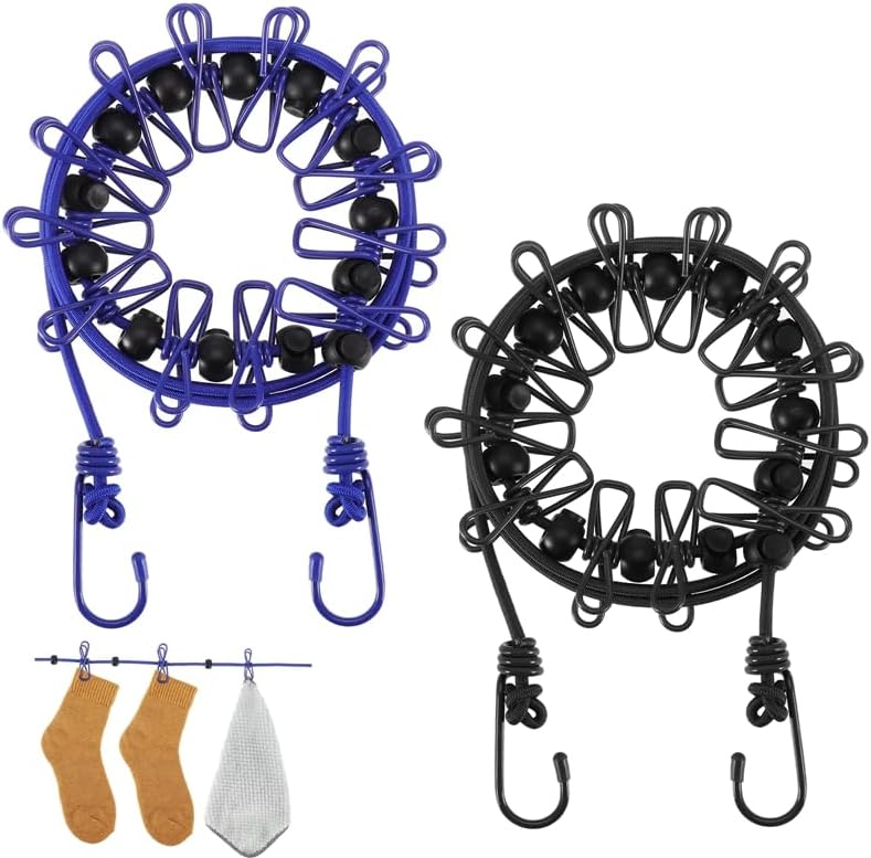 Fuyamp 2 Pack Portable Clothes Lines Retractable Clothesline Travel ...