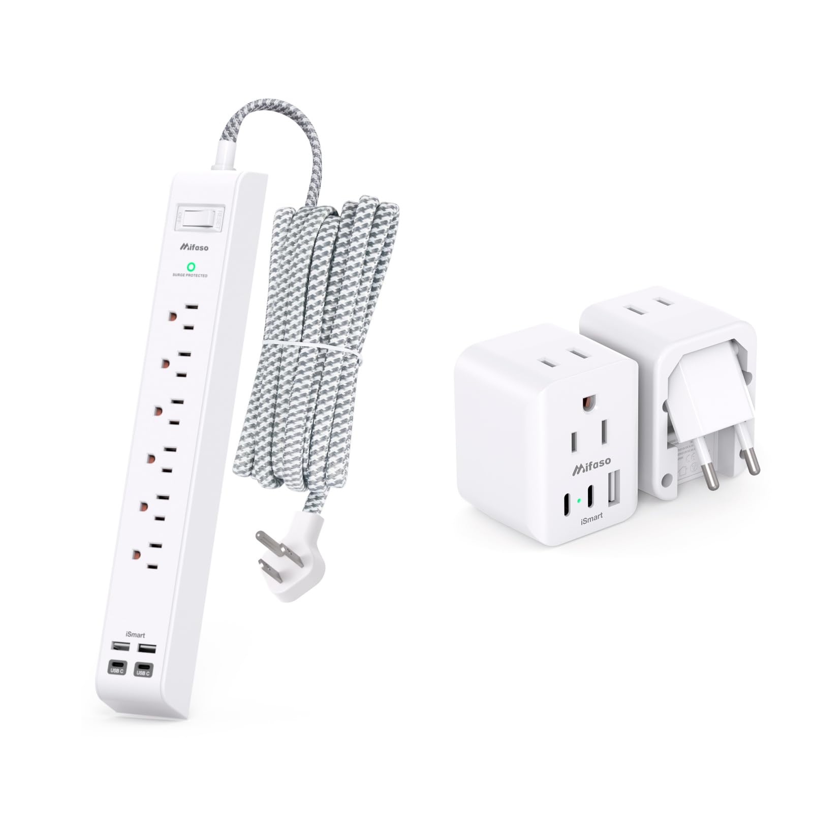 Amazon.com: 10 ft Surge Protector Power Strip with 4 USB Ports ...