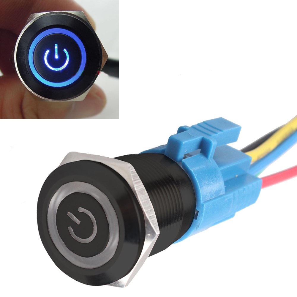 Amazon.com: ESUPPORT Black 16mm 12V 3A Power Symbol Angel Eye Halo Car ...