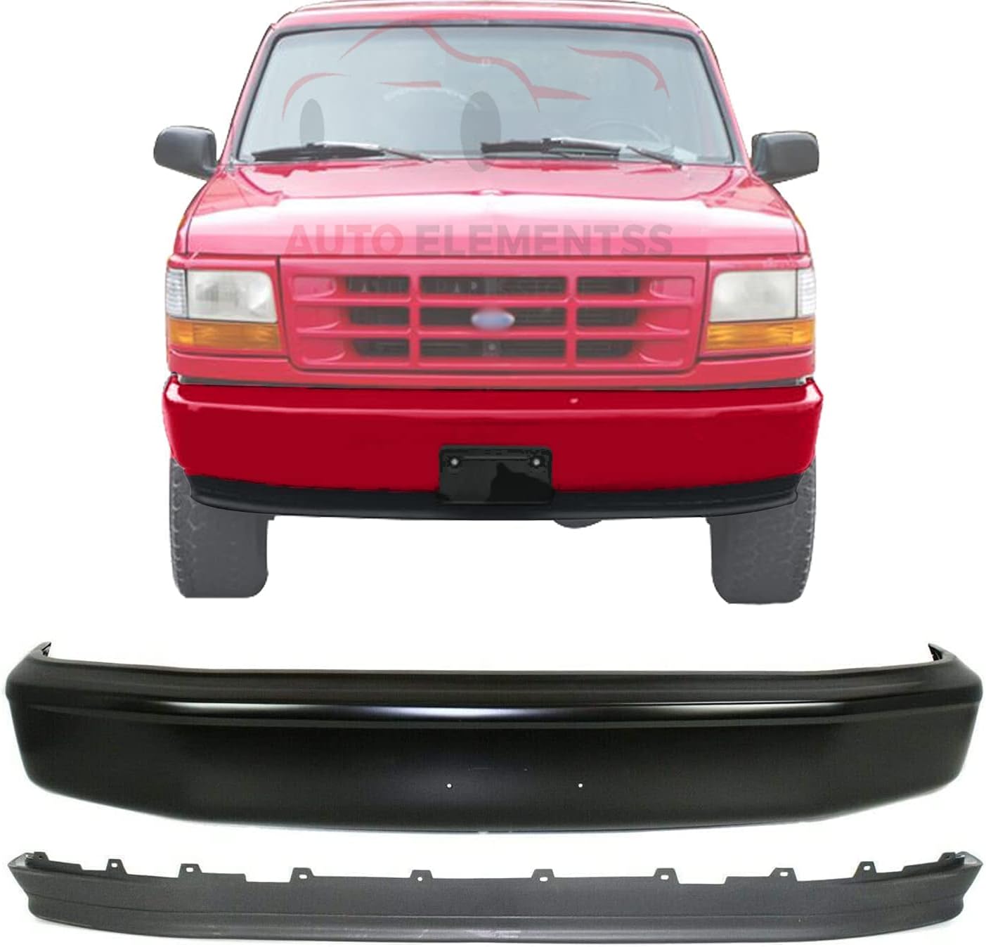 Amazon.com: Front Bumper Paintable Steel + Lower Valance Panel For 1992 ...