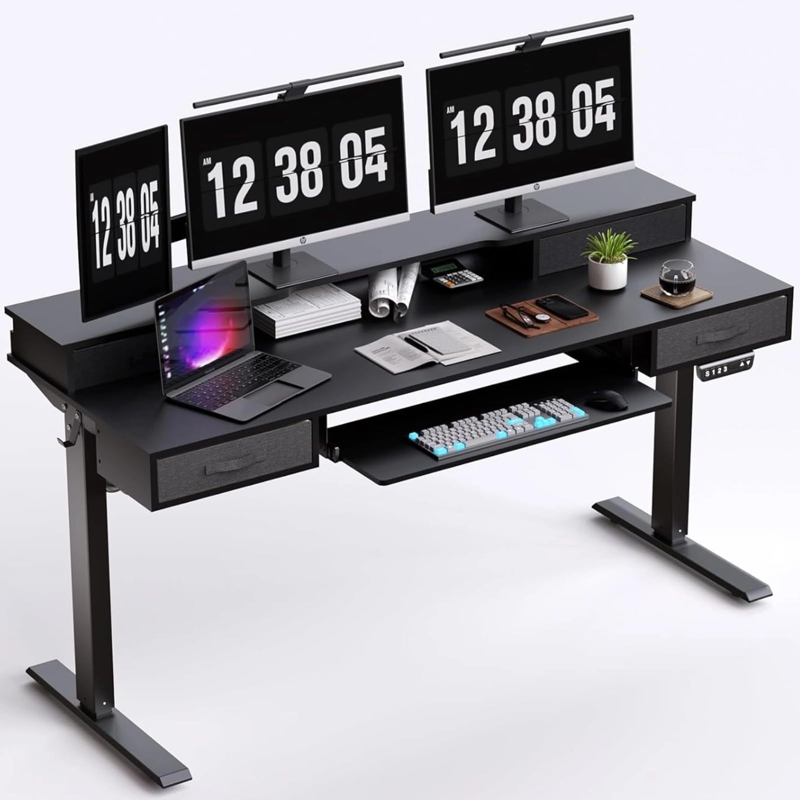 Electric Standing Desk, Multifunctional Standing Desk Adjustable Height ...