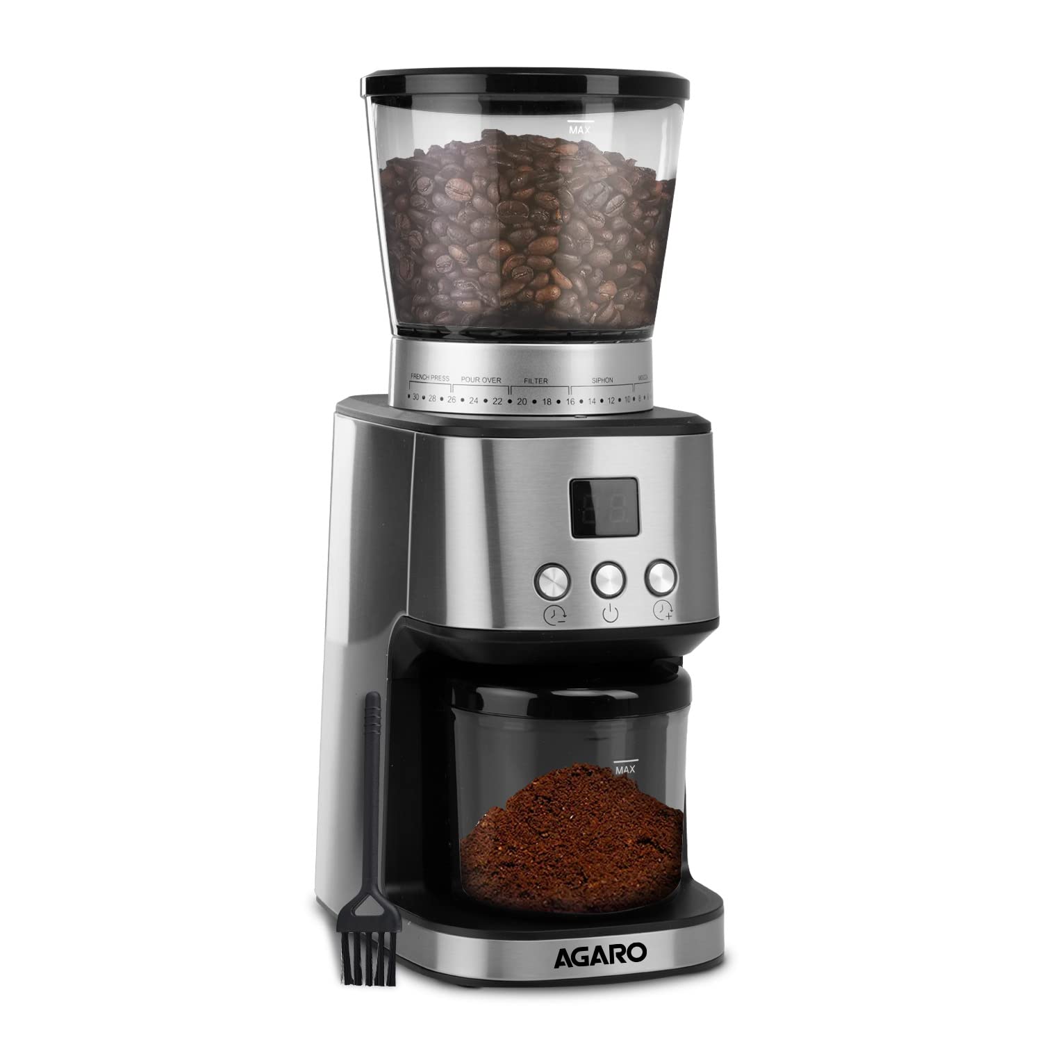 AGARO Supreme Coffee Grinder, Conical Burr Grinder, 31 Grinding ...