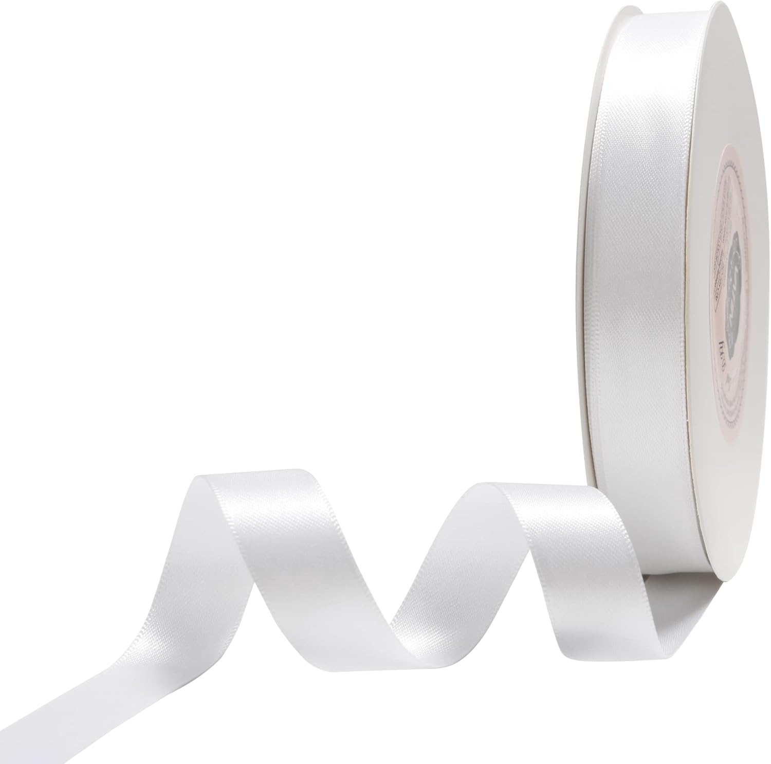 Amazon.com: VATIN Solid Color Double Faced White Satin Ribbon 5/8" Wide ...