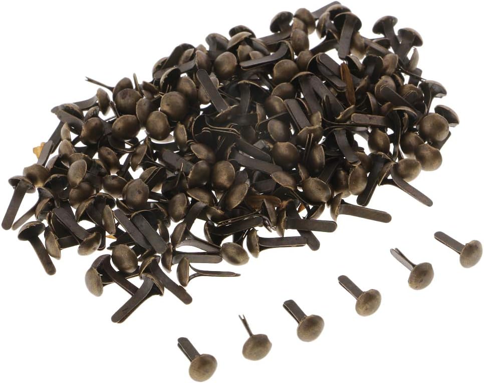 Amazon.com: Royee 100 Pcs Mini Brads Fasteners Metal Plated Round Paper ...