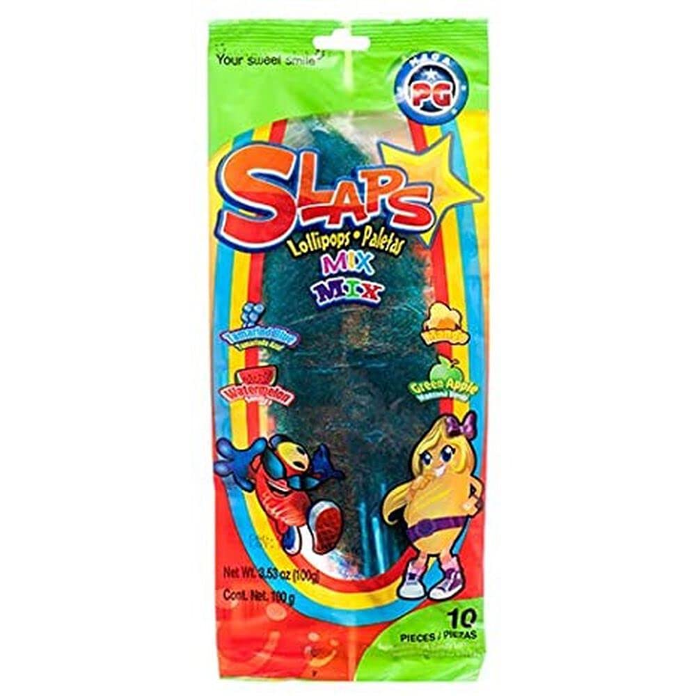 Buy Pigui Slaps Tropical Mix Lollipops Paletas Candy, 10 Count Pack - 5 ...