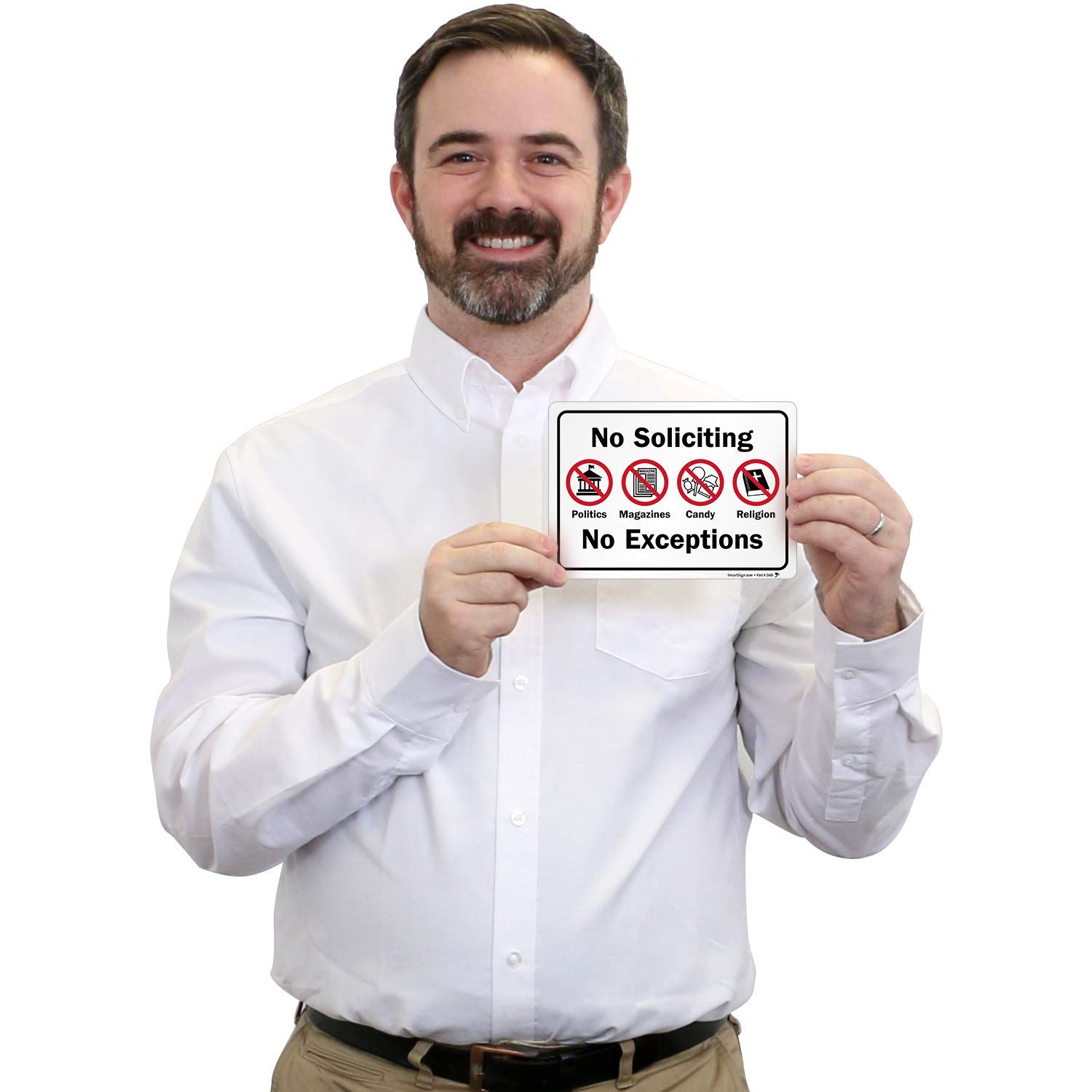 Buy SmartSign "No Soliciting - No Exceptions" Label | 5" x 7" Laminated ...