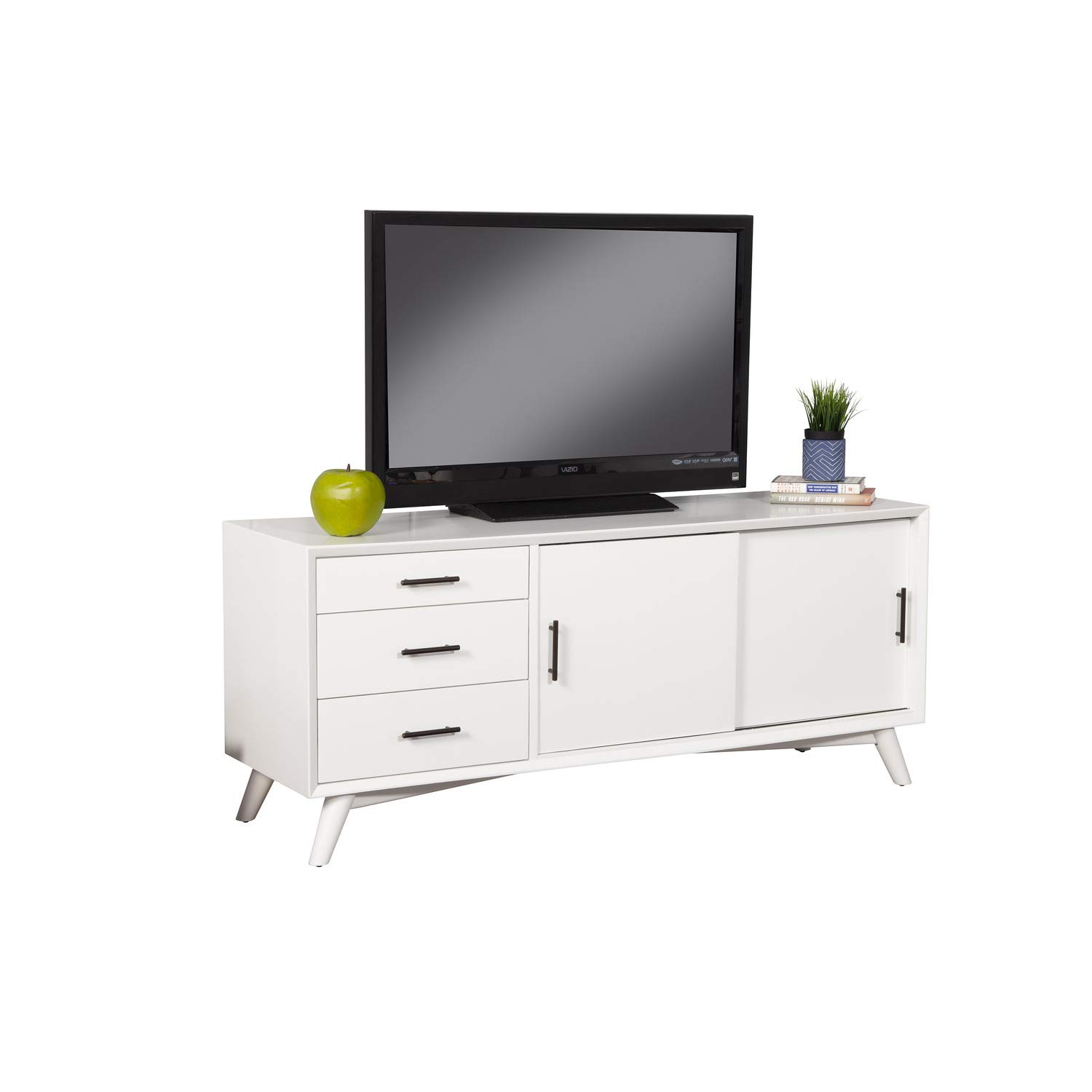 Amazon.com: Alpine Furniture Flynn TV Console, White : Home & Kitchen