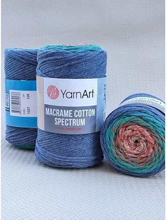Amazon.com: Yarn Art Macrame Cotton Spectrum Macrame Cord Harmonious ...
