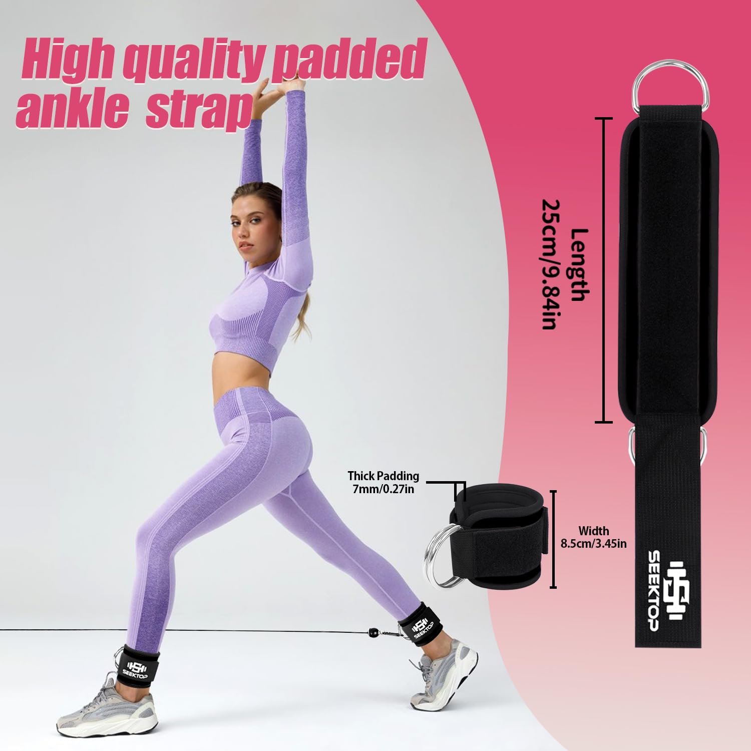 Snapklik.com : Ankle Strap For Cable Machine, Comfortable Padded Ankle Cuffs For Kickbacks ...