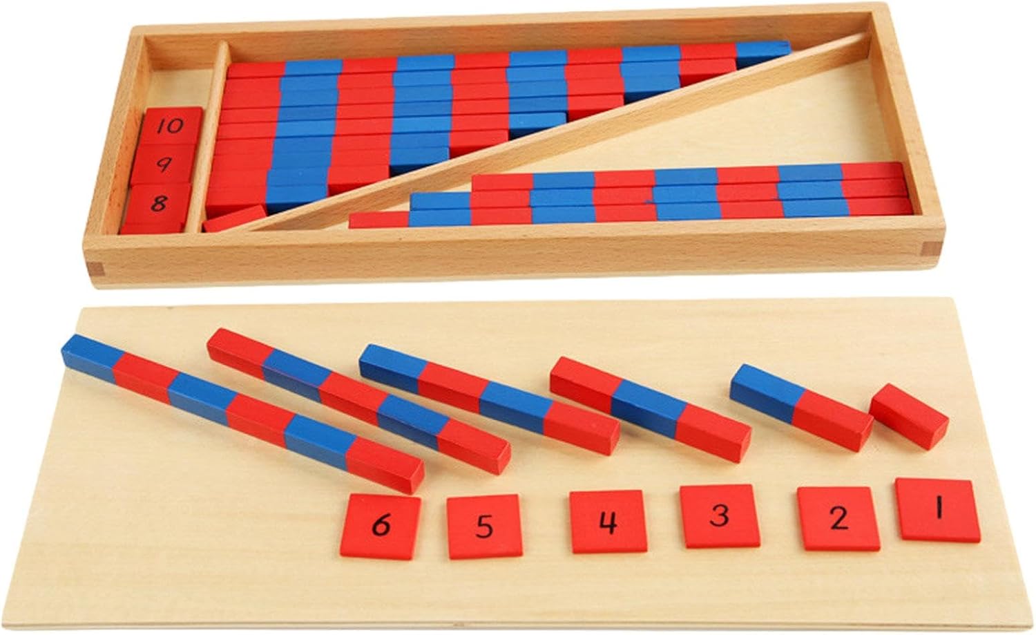 MagiDeal Montessori Red Blue Number Rods Math Games Counting Rods ...