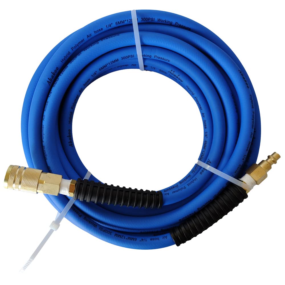 Abakoo Hybrid Air Hose 1/4" x 25ft, 300 PSI Heavy Duty, Non-Kinking ...