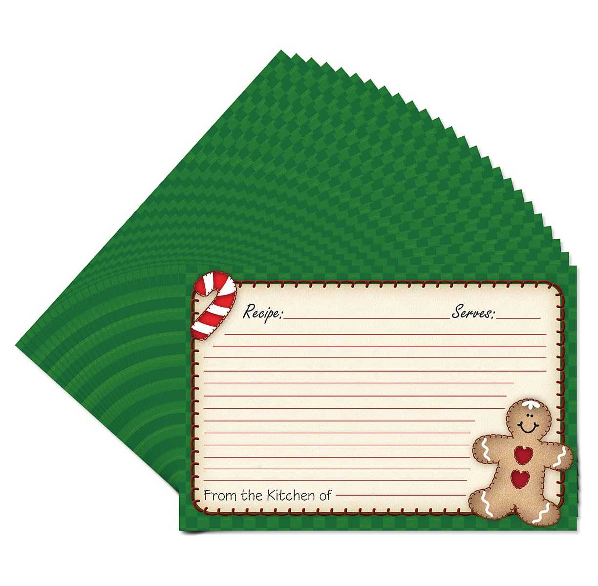 Snapklik.com : Gingerbread Man Recipe Cards - 4x6 Inches, Single Sided ...